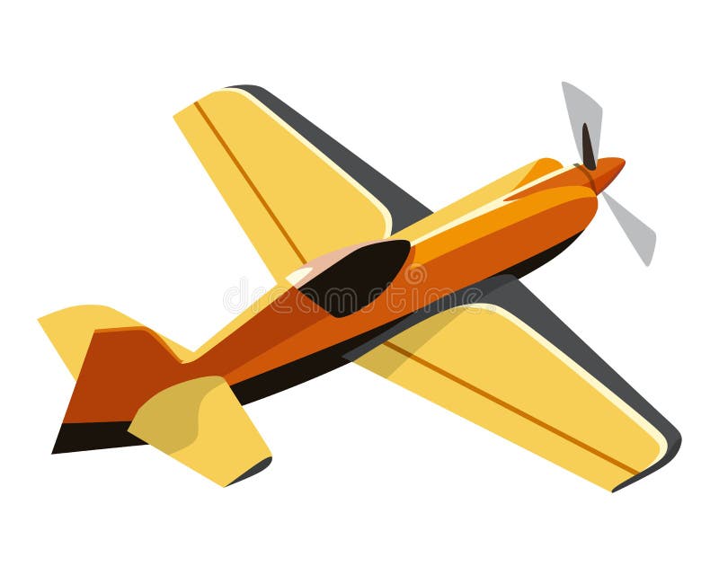 Yellow jet airplane stock vector. Illustration of shadow - 63920891