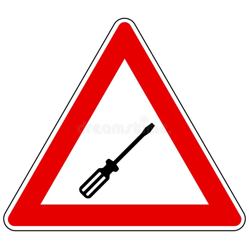Screwdriver and Attention Sign Stock Vector - Illustration of ...