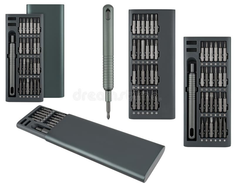Screwdriver, Bit Holder and Bit Set, Tool, Isolated on White Background ...