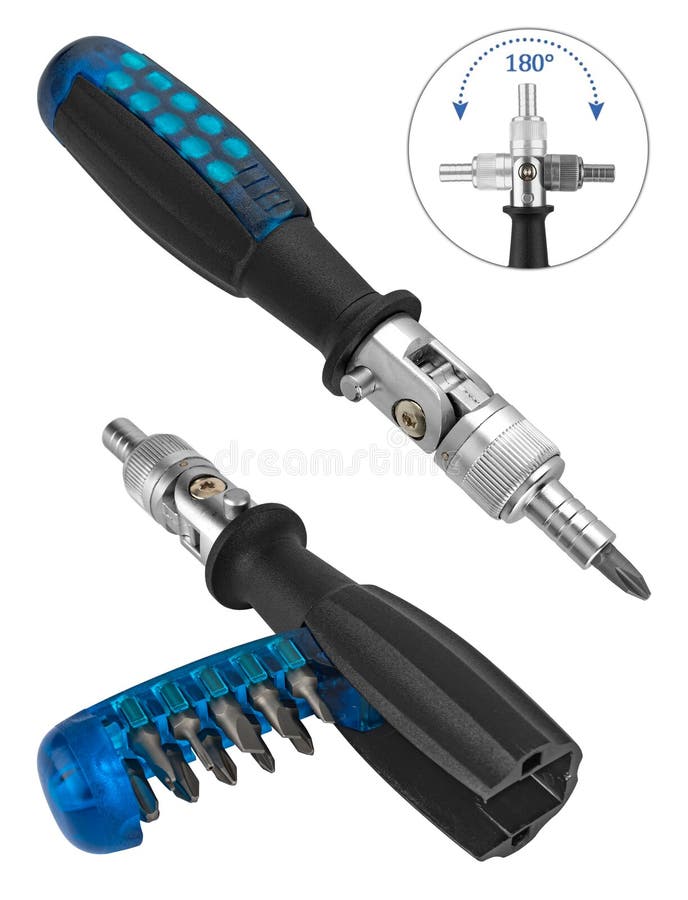 Screwdriver, Bit Holder and Bit Set, Tool, Isolated on White Background ...