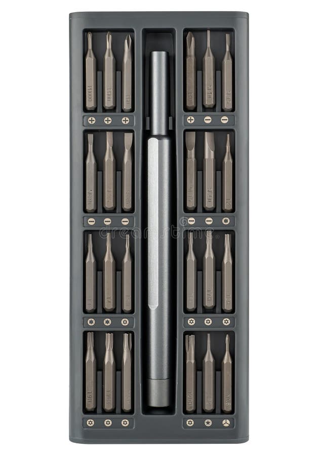 Screwdriver, Bit Holder and Bit Set, Tool, Isolated on White Background ...