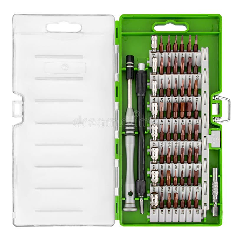 Screwdriver, Bit Holder and Bit Set, Tool, Isolated on White Background ...