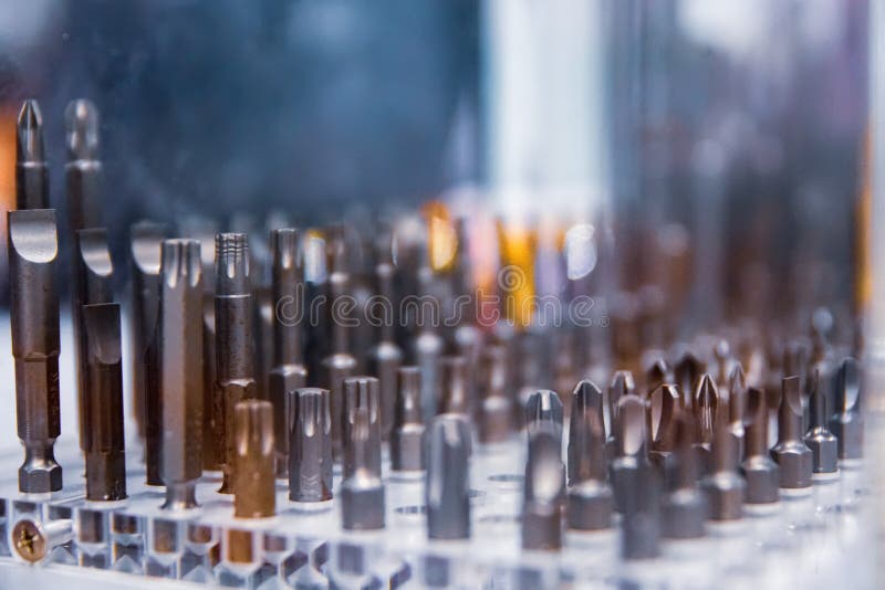 Screwdriver Bits of Different Lengths and Types Stock Image - Image of ...