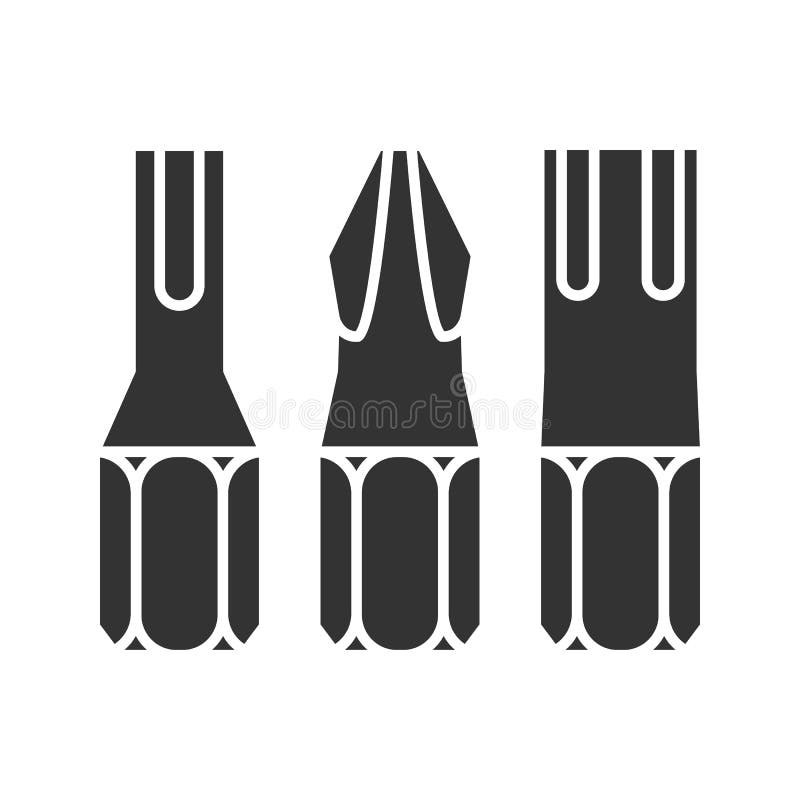 Screwdriver Bits Glyph Icon Stock Vector - Illustration of badge ...