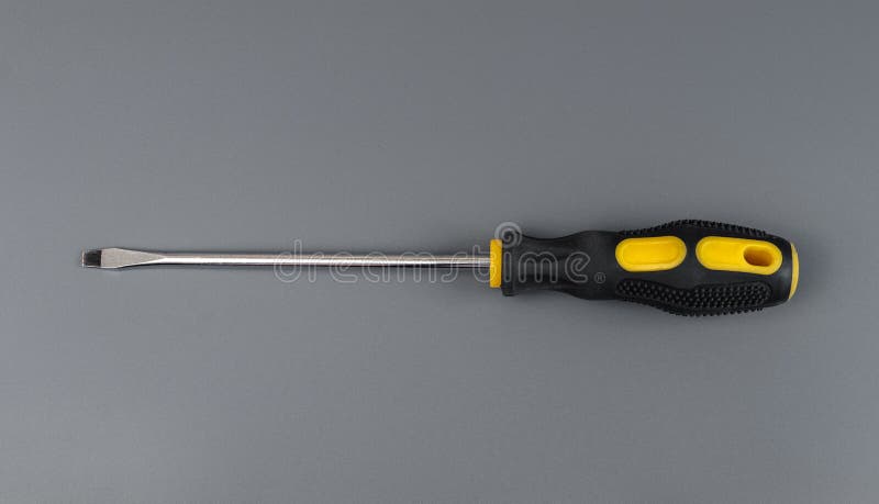 Screwdriver Lies Gray Background Close Up Stock Photos - Free & Royalty ...
