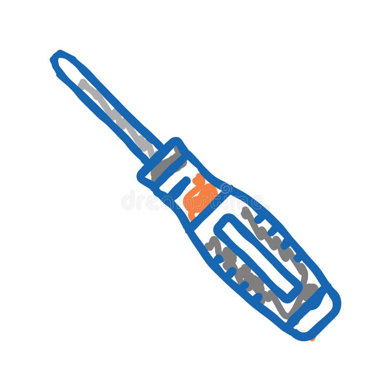 Screwdriver Carpenter Professional Tool Icon Doodle Illustration Stock Vector - Illustration of ...