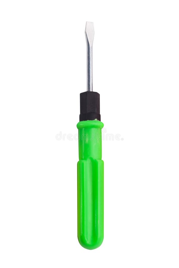 Screwdriver with Green Handle Isolated on White Background Stock Photo ...