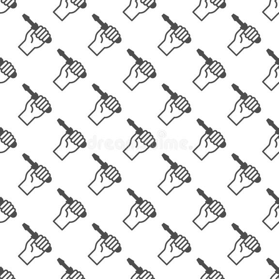 Screwdriver in Hand Solid Seamless Pattern, Repair Service Theme ...