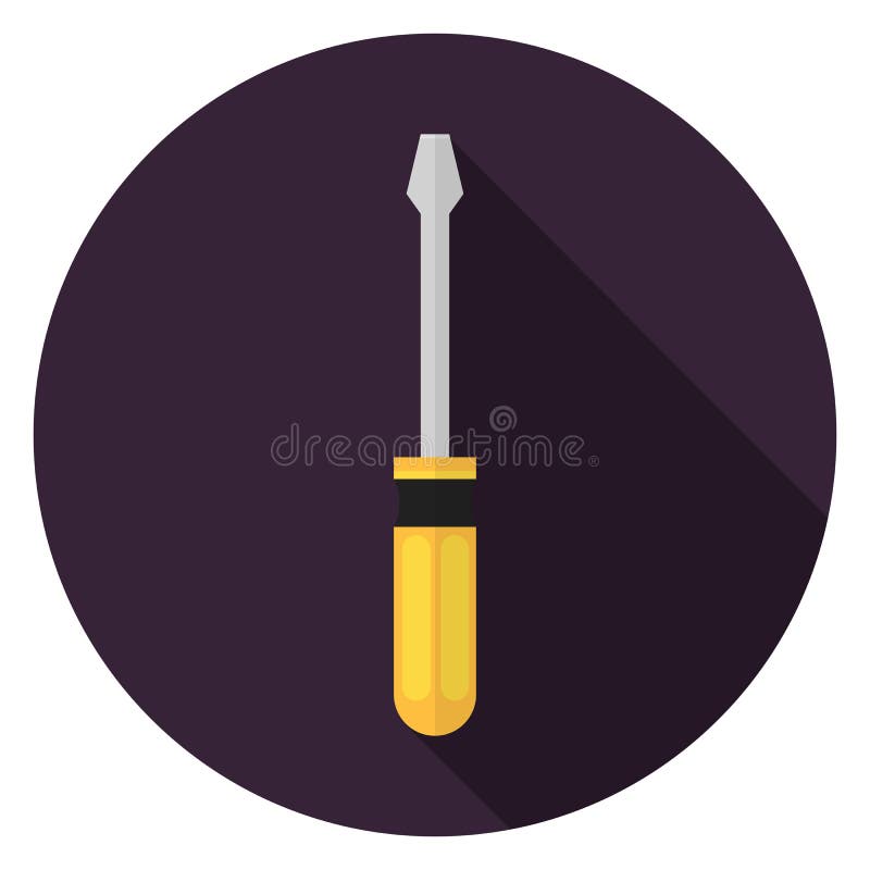 Screwdriver Icon in Flat Design. Stock Illustration - Illustration of ...