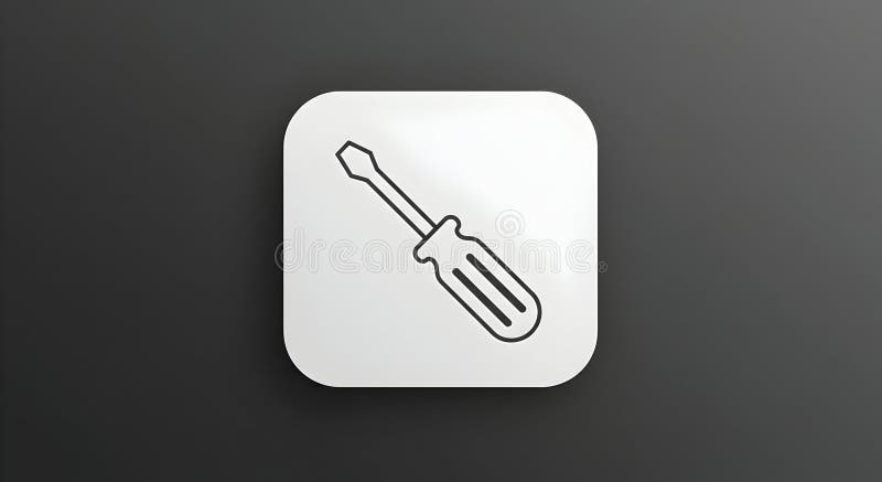 Screwdriver Icon on Gray Background Simple Hand Tool Design Stock ...