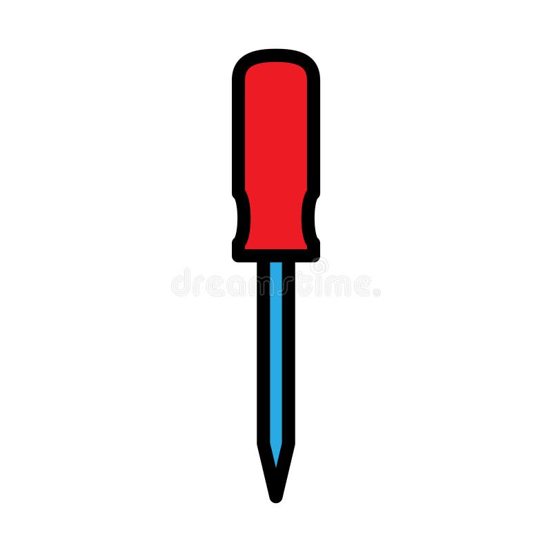 Screwdriver Line Icon Isolated on White Background. Black Flat Thin ...