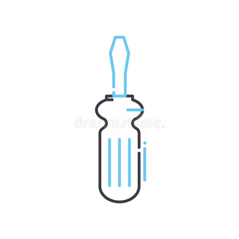 Screwdriver Line Icon, Outline Symbol, Vector Illustration, Concept ...