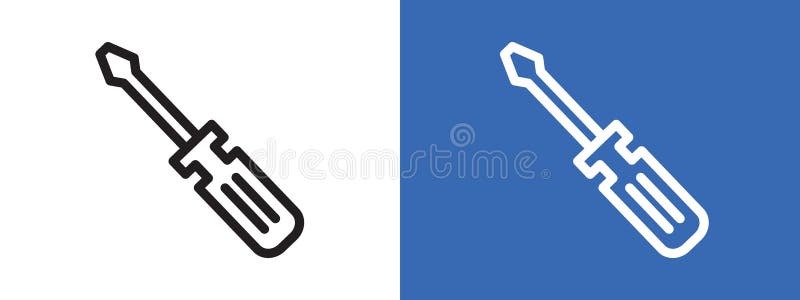 Screwdriver Logo Sign Set Vector Outline Stock Vector - Illustration of ...