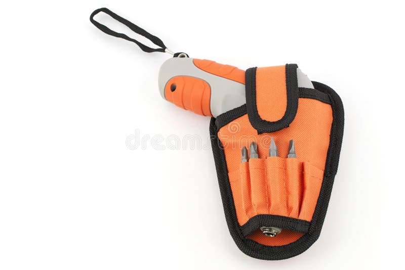 Screwdriver in Orange Cloth Holster Stock Photo - Image of plastic ...