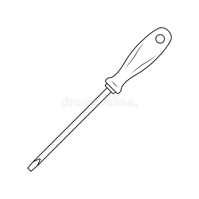Screwdriver Outline Icon Illustration on White Background Stock Vector ...