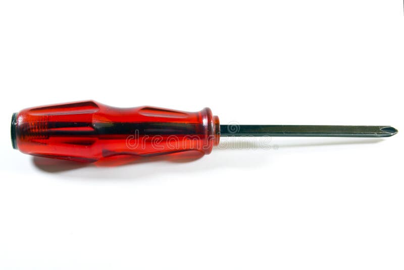 Real Red Black Metal Screwdriver Tool Object in White Background Stock ...