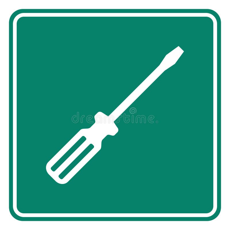Screwdriver and road sign stock vector. Illustration of warning - 228344829
