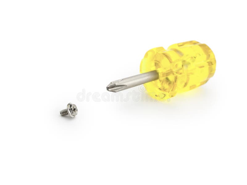 Screwdriver with Isolated on White. Stock Image - Image of white ...