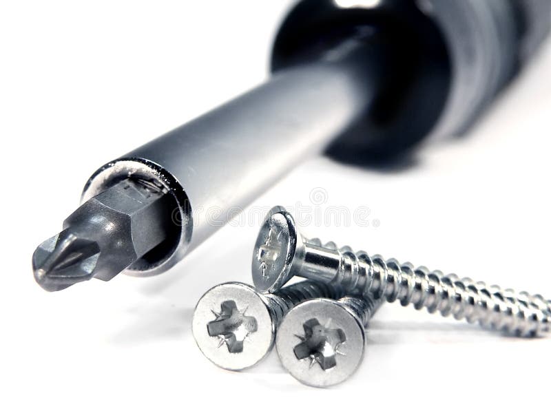 Screwdriver with screws stock photo. Image of driver, bolt - 240208