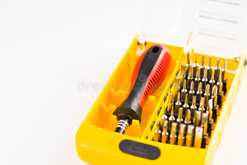 Screwdriver Set in the Box, Different Screwdrivers, Workshop Instrument ...