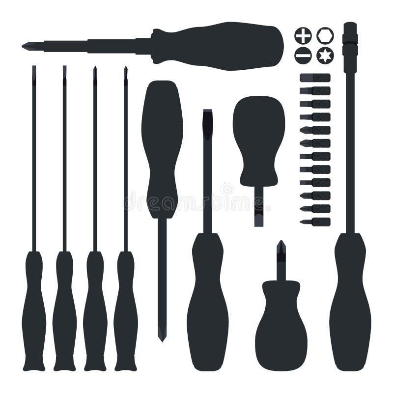Screwdriver Set. Tools for Repair, Vector Illustration. Screwdriver ...