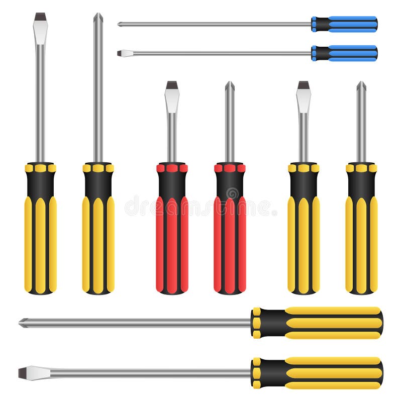 Screwdriver Set Vector Design Illustration Isolated on White Background ...