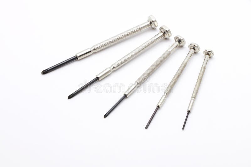 Screwdriver Set on White Background Stock Photo - Image of stainless ...