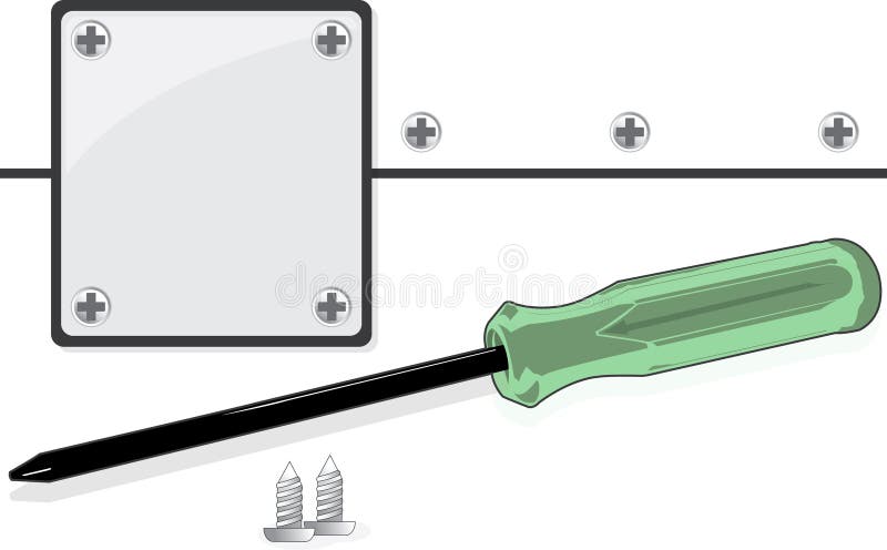 Screwdriver and sign stock vector. Illustration of metallic - 77808060