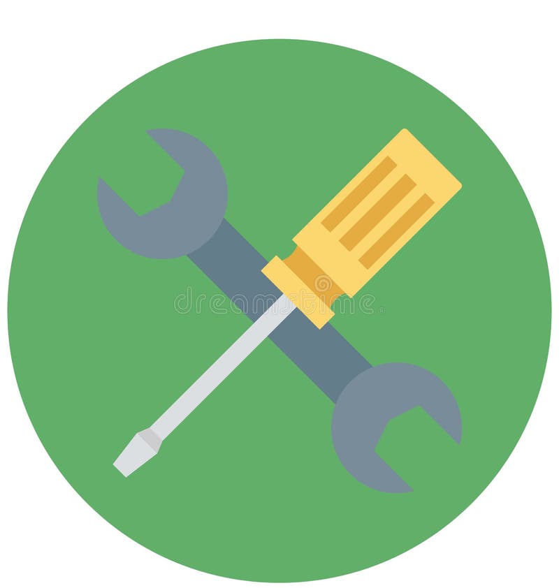 Screwdriver and Spanner Vector Icon for Construction Stock Vector ...