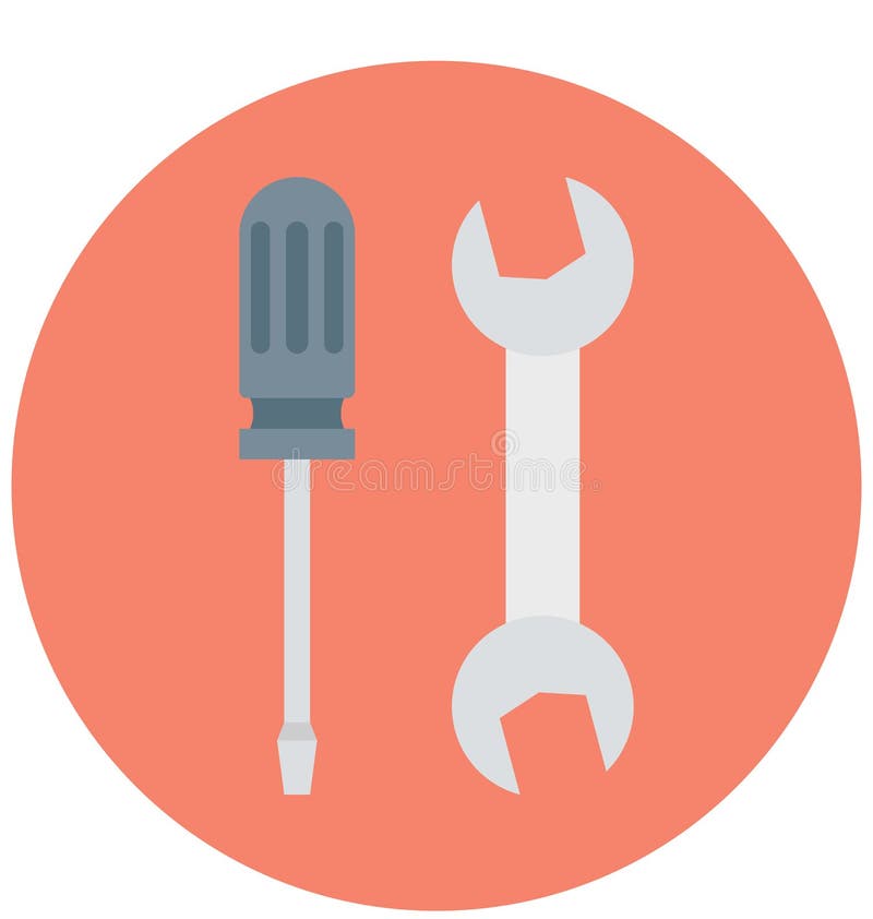 Screwdriver and Spanner Vector Icon for Construction Stock Vector ... Screwdriver and Spanner Vector Icon for Construction Stock Vector ...