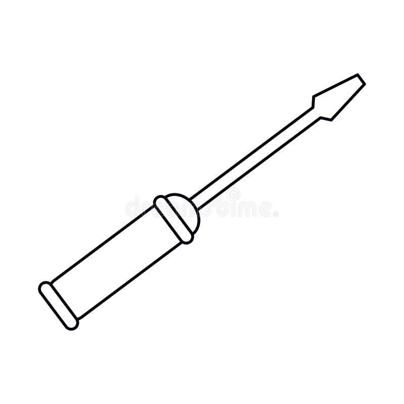 Screwdriver Tool Mechanic Support Outline Stock Vector - Illustration ...