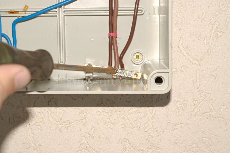 Electrical Shield and Copper Cable for Power Connection. Stock Photo ...