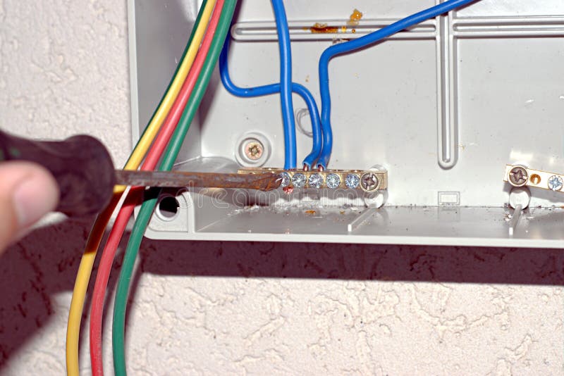 Electrical Shield and Copper Cable for Power Connection. Stock Image ...