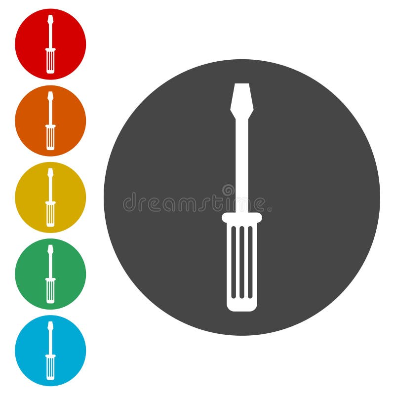 Screwdriver vector icon stock vector. Illustration of sign - 183184475