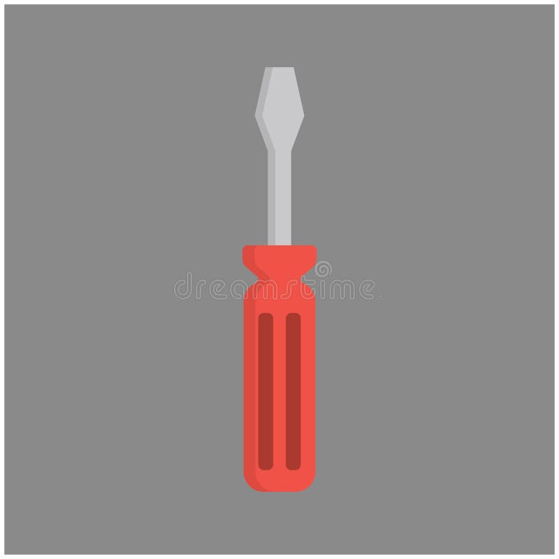 Screwdriver Vector Icon Isolated on Grey Background. Vector ...