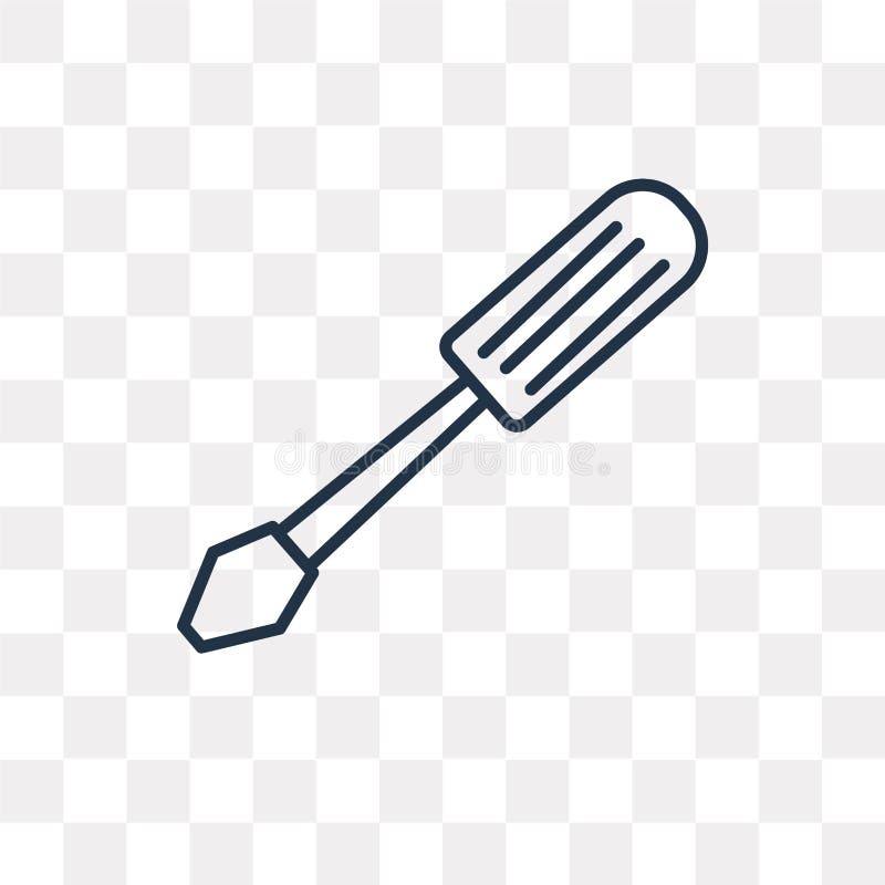Screwdriver Vector Icon on Transparent Background, Line Stock Vector ...
