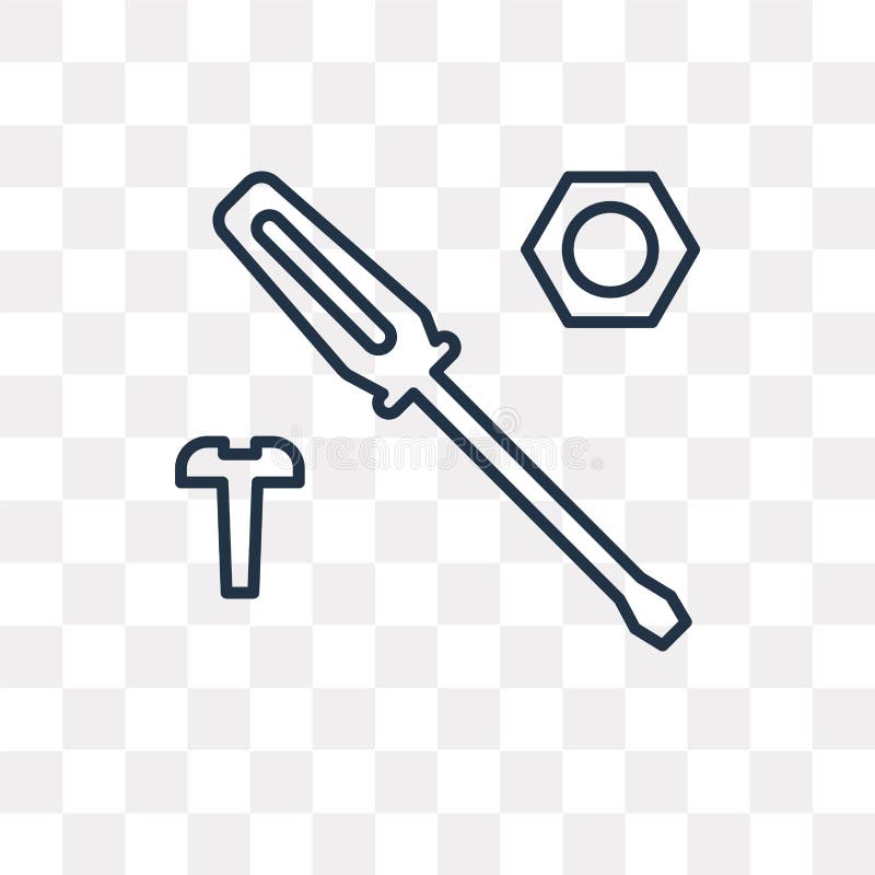 Screwdriver Vector Icon Isolated on Transparent Background, Line Stock ...
