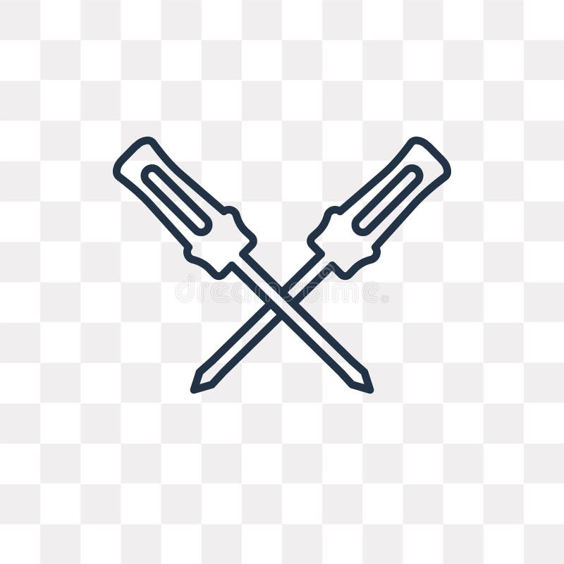 Screwdriver Vector Icon on Transparent Background, Line Stock Vector ...