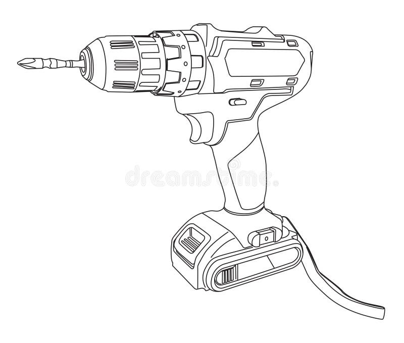 Screwdriver Vector Outline Drawing in Eps10 Stock Vector - Illustration ...