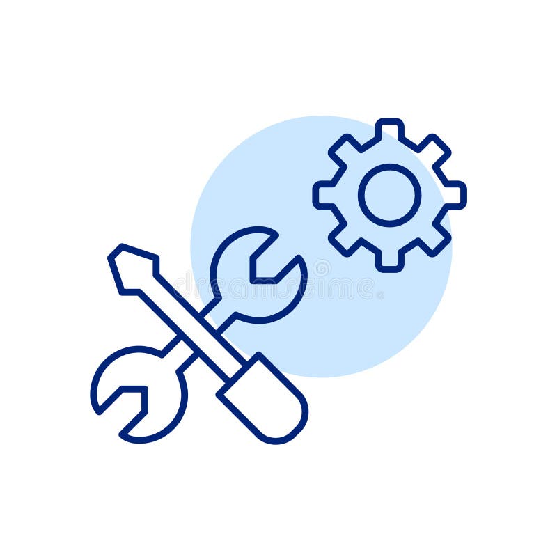 Screwdriver, Wrench and Cogwheel. Repair Technical Tools Stock Vector ...