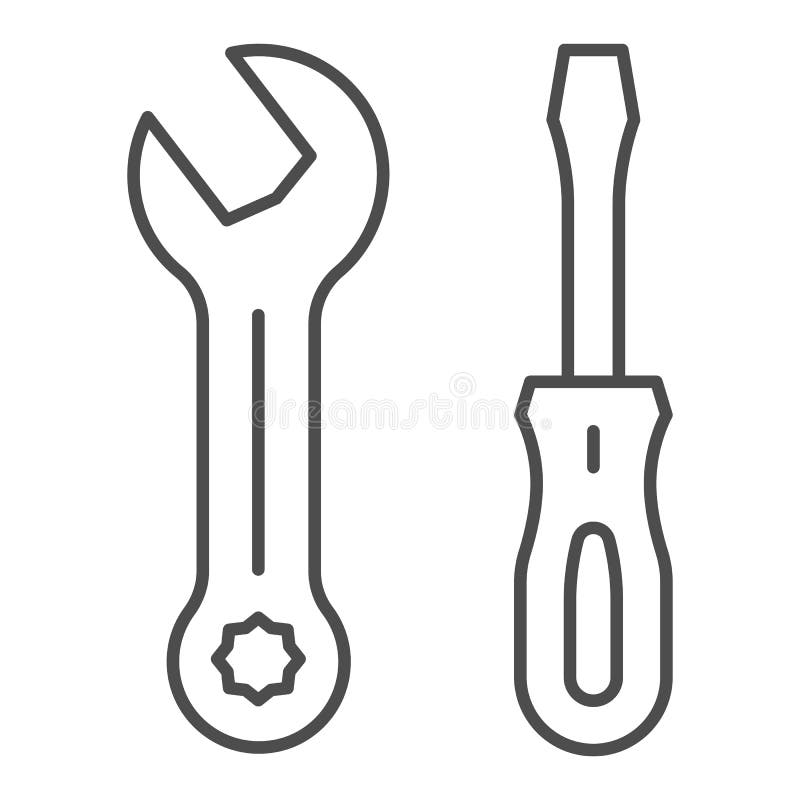 Screwdriver Thin Line Icon. Tool Vector Illustration Isolated on White ...