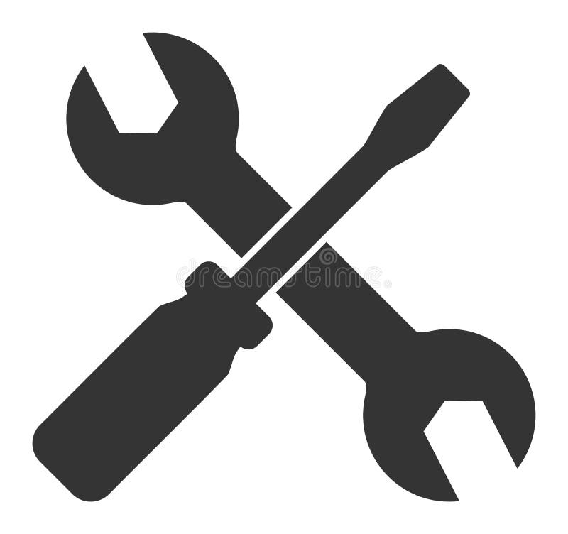 Iconic Screwdriver and Wrench Vector Art Stock Vector - Illustration of ...