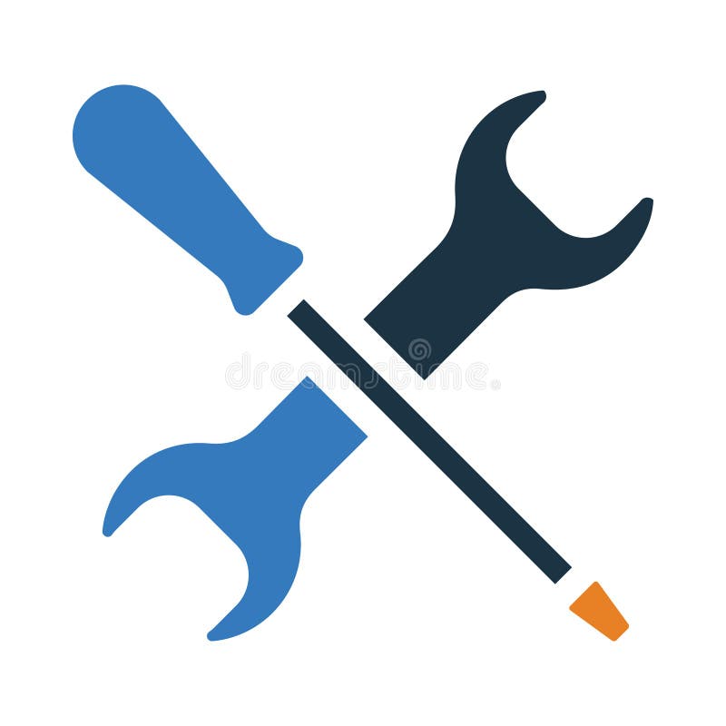 Screwdriver, Wrench, Work Tools Icon Stock Vector - Illustration of ...