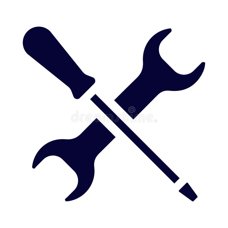 Screwdriver, Wrench, Work Tools Icon Stock Vector - Illustration of ...