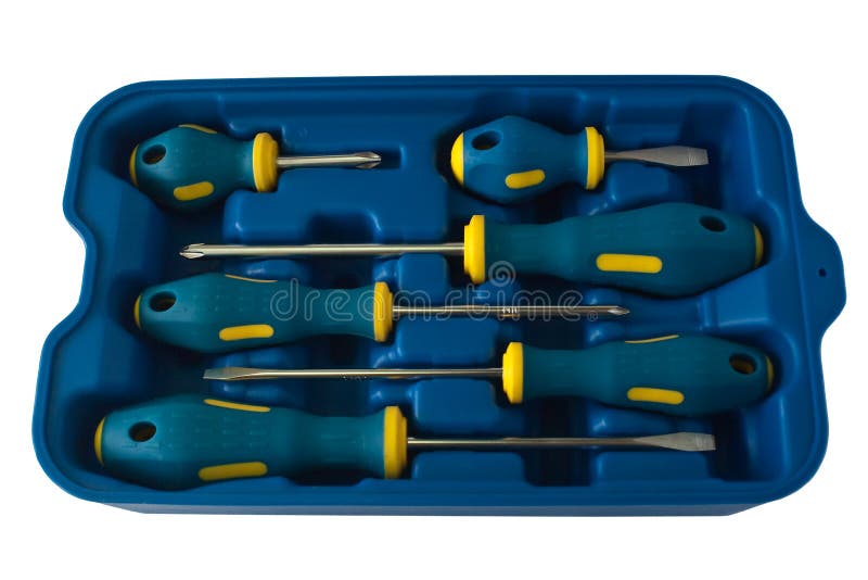 Screwdrivers box set stock photo. Image of workshop, steel - 10514418