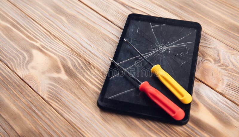 Broken Tablet stock photo. Image of smashed, samsung - 65457896