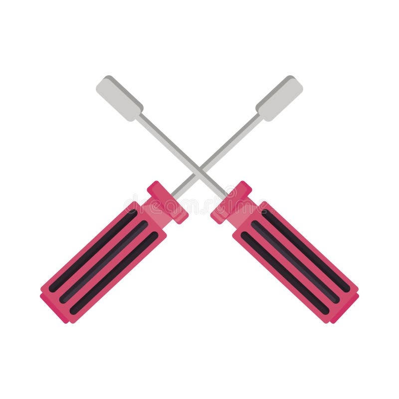 Screwdrivers Handle Tools Crossed Icons Stock Vector - Illustration of ...