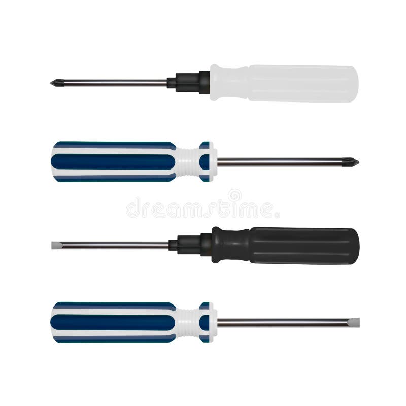 Screwdrivers Isolated on White Background. Stock Vector - Illustration ...