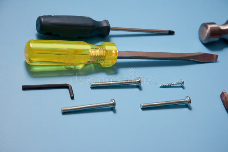 Screwdrivers, Nails and Allen Key Stock Photo - Image of craft ...