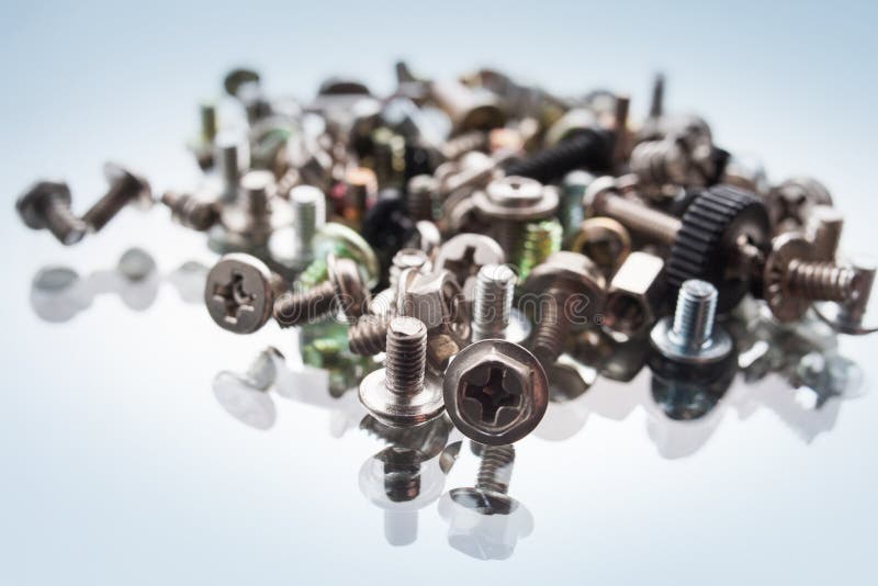 Screws Assortment Computer Assembly Elements Stock Photo - Image of ...